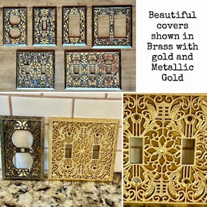 Ornate Gold Covers, Switch Plates, FREE SCREWS, Light Switch Cover ...
