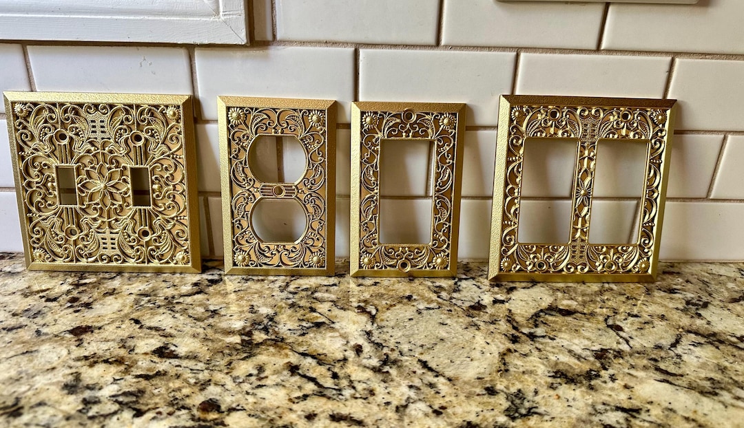 Ornate Gold Covers, Switch Plates, FREE SCREWS, Light Switch Cover ...