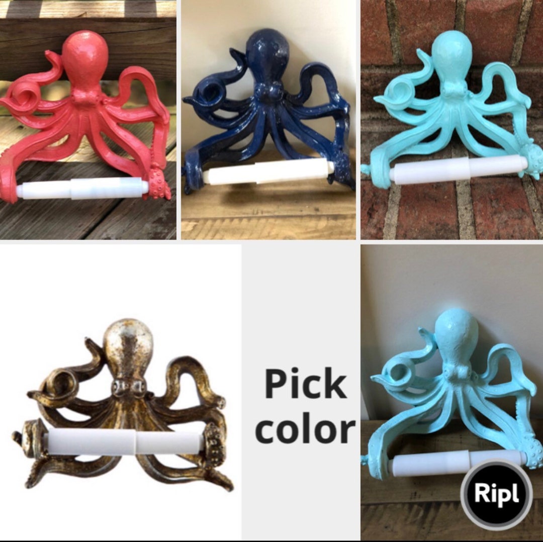 Octopus Toilet Paper Holder/nautical Bathroom Decor/kids - Etsy