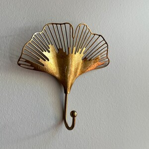 Gold Ginkgo Leaf Metal Wall Hook, Gold Hook, Towel Hook, Wall Hook ...