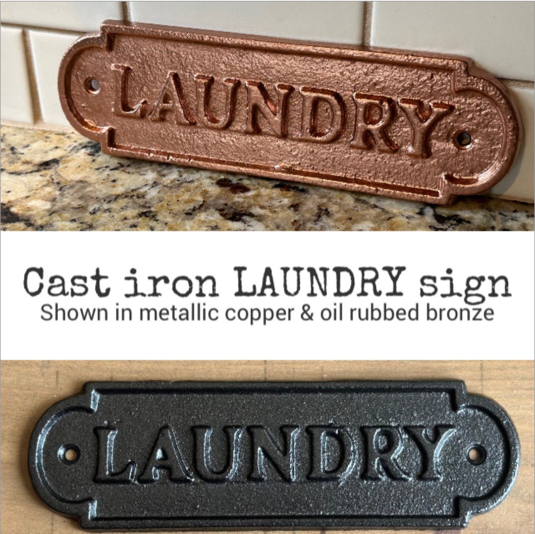 CAST IRON LAUNDRY Sign, Laundry Room Sign, Rustic Farmhouse Decor ...