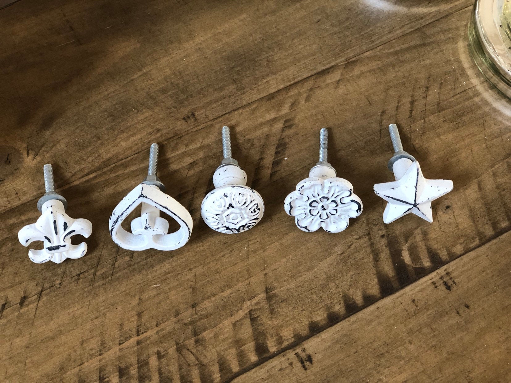 Heart Metal Knobs/round knobs/pick COLOR/Shabby chic | Etsy