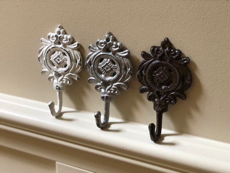 Cast iron Decorative wall hook/Pick color/ Shabby chic metal | Etsy Cast iron Decorative wall hook/Pick color/ Shabby chic metal | Etsy