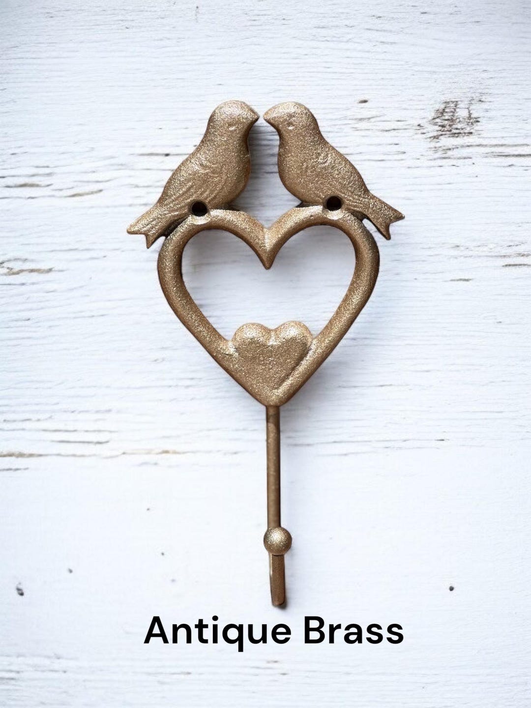Brass Black or Gold Love Birds Bird Wall Hook for Towels, Keys, Coats ...
