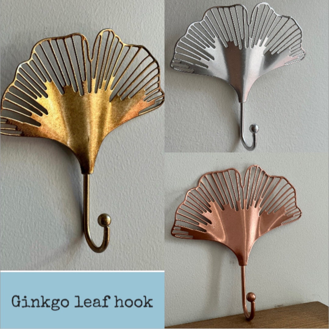 Gold Copper Chrome Ginkgo Leaf Metal Wall Hook, Gold Hook, Towel Hook, Wall Hook, Coat Hook ...