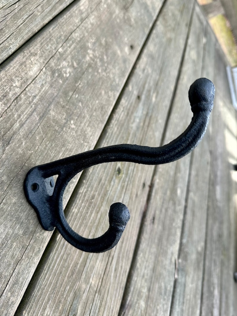 Cast Iron Double Wall Hook/metal Wall Hook/pick Color/ Rustic - Etsy
