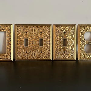 Gold Plug Covers, Brass Covers, Switch Plates, FREE SCREWS, Light ...