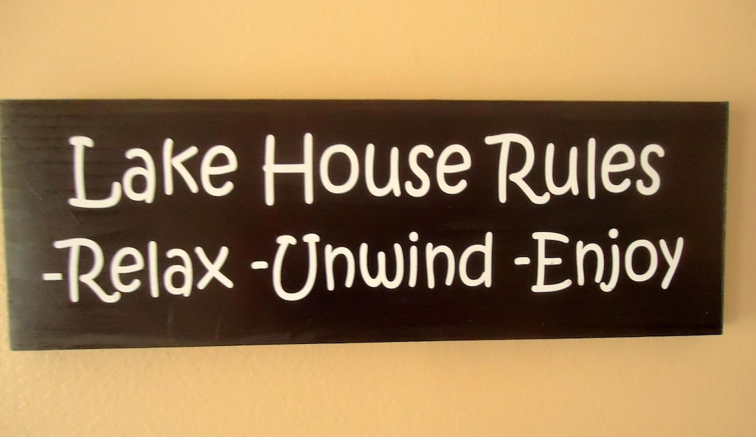 Lake House Rules Wood Sign, Lake House Decor Sign, Gifts for the Lake ...