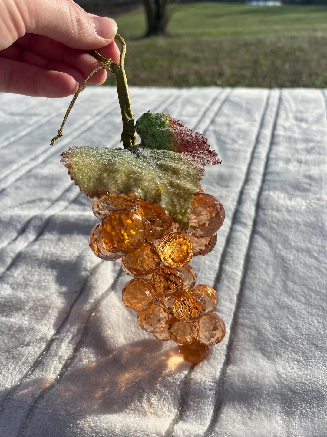 Vintage 1960 / 1970s Faceted Amber Color Clustered Grapes, Ornaments ...