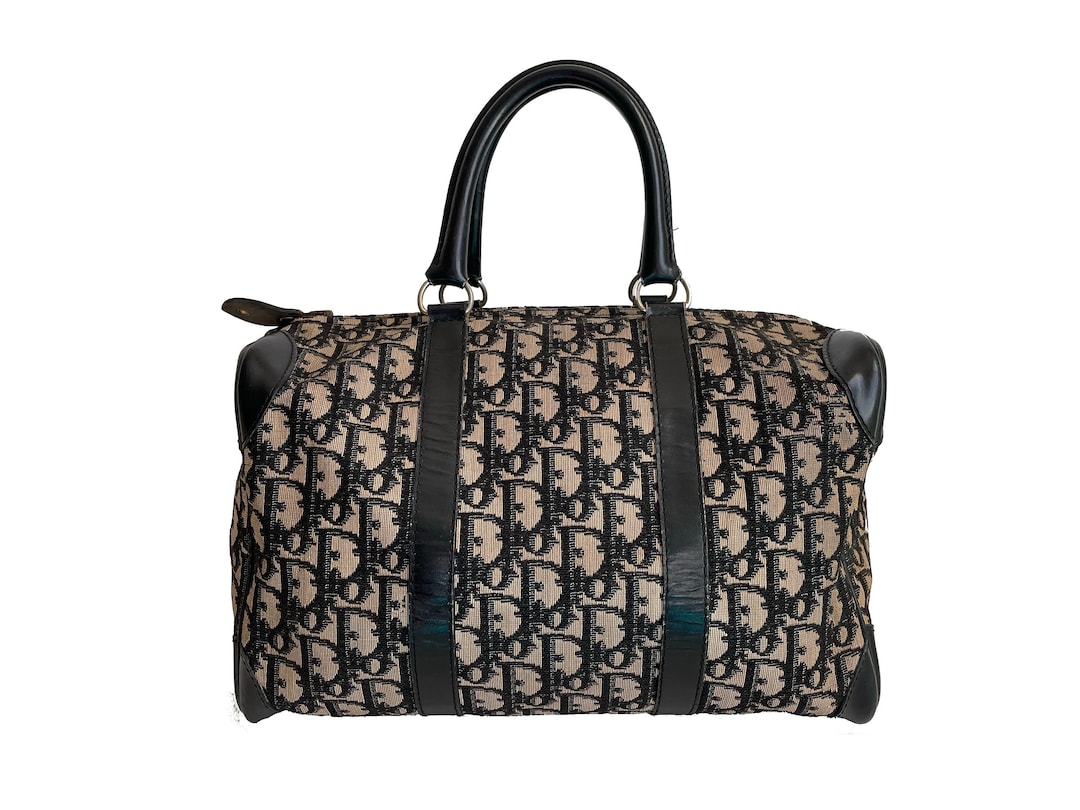 Christian Dior Vintage Trotter Black Monogram Jacquard Canvas Mini ...