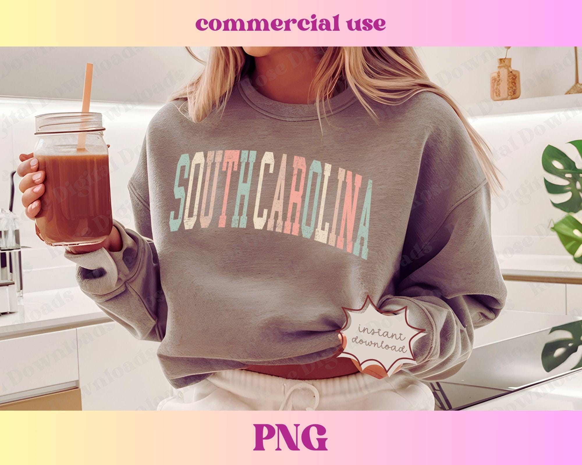 Pastel South Carolina PNG | Trendy State Shirt Design | Retro Vintage T ...