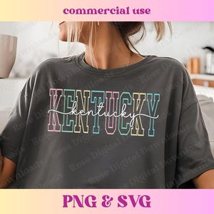 Pastel Kentucky Script SVG PNG | Trendy State Shirt Design | Vintage T ...