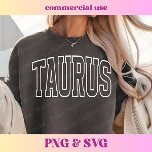 Varsity Taurus Outline PNG SVG | Zodiac Shirt | Varsity Trending ...