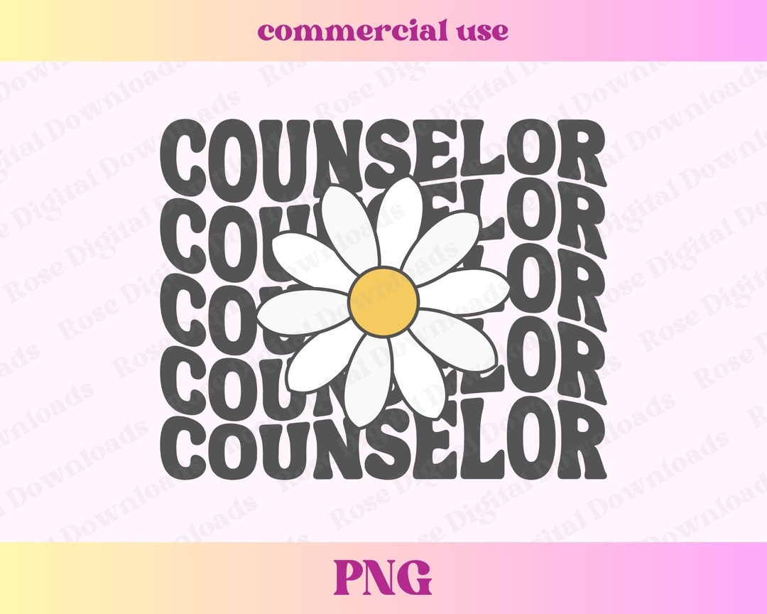 Counselor Retro Daisy PNG | Groovy Flower Shirt | Counseling Shirt ...