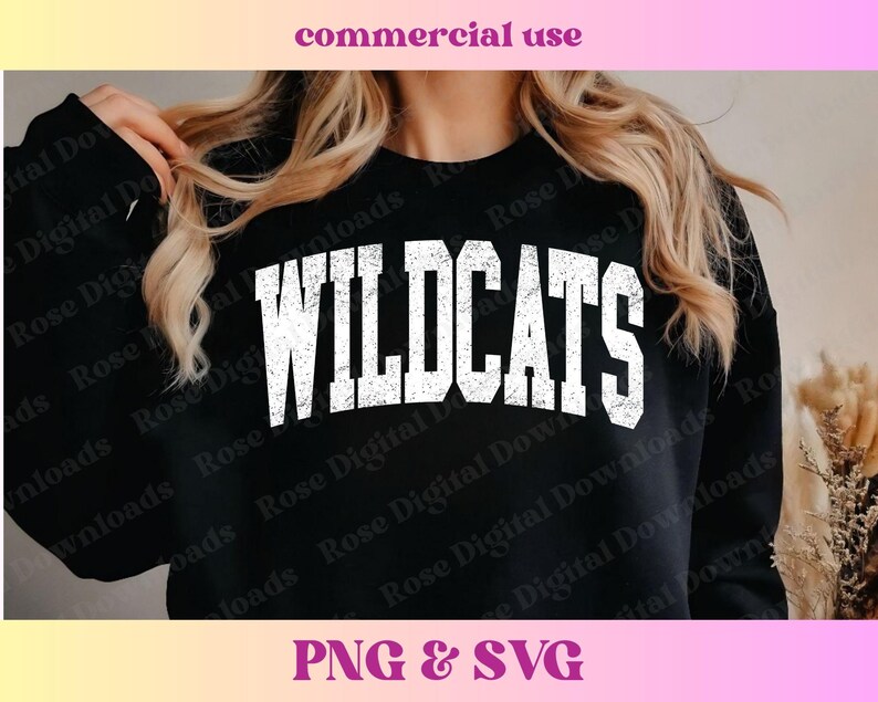 Distressed Varsity Wildcats PNG SVG | Trendy School Spirit Shirt | Cute ...