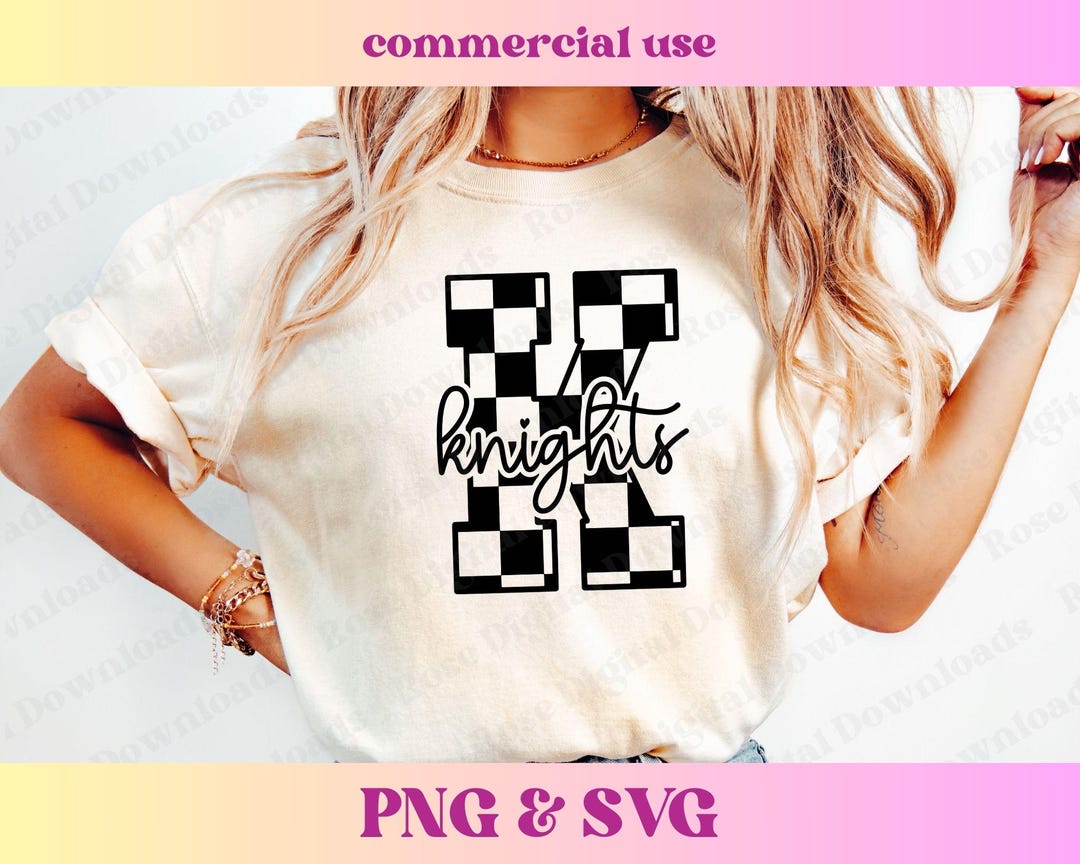 Checkered Knights PNG SVG | Trendy Vintage Varsity School Spirit Grad ...