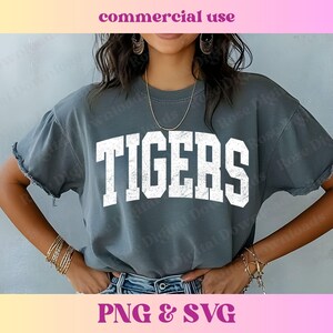 Varsity Tigers PNG SVG | Trendy Distressed School Spirit Shirt | Cute ...