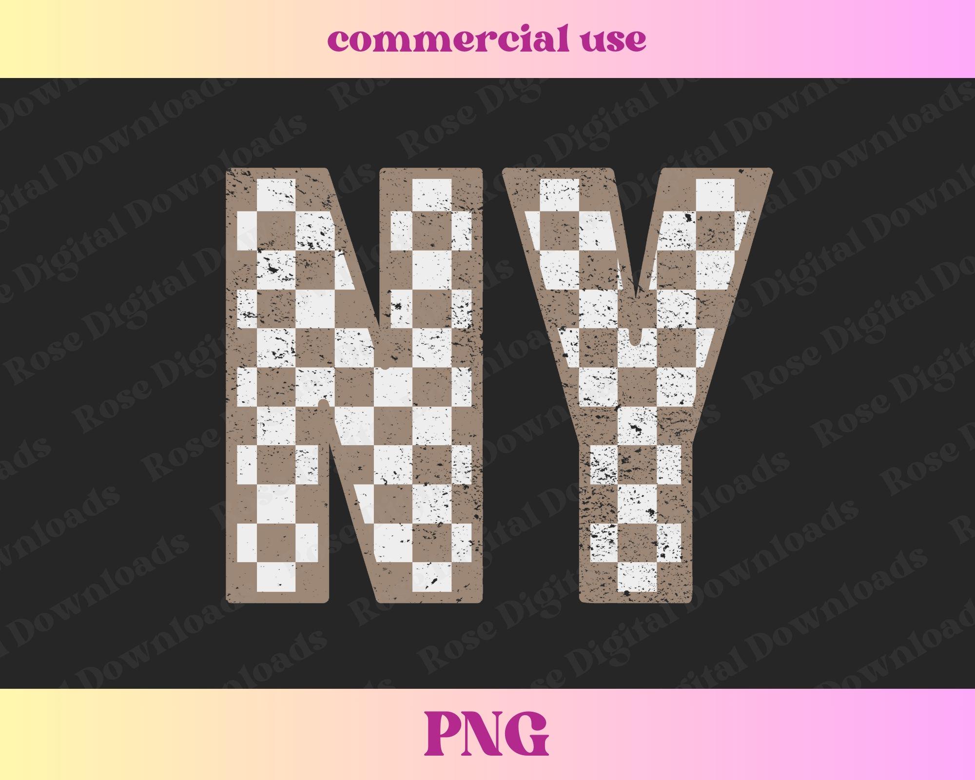Distressed Checkered New York PNG | Trendy State Shirt Design | Retro ...