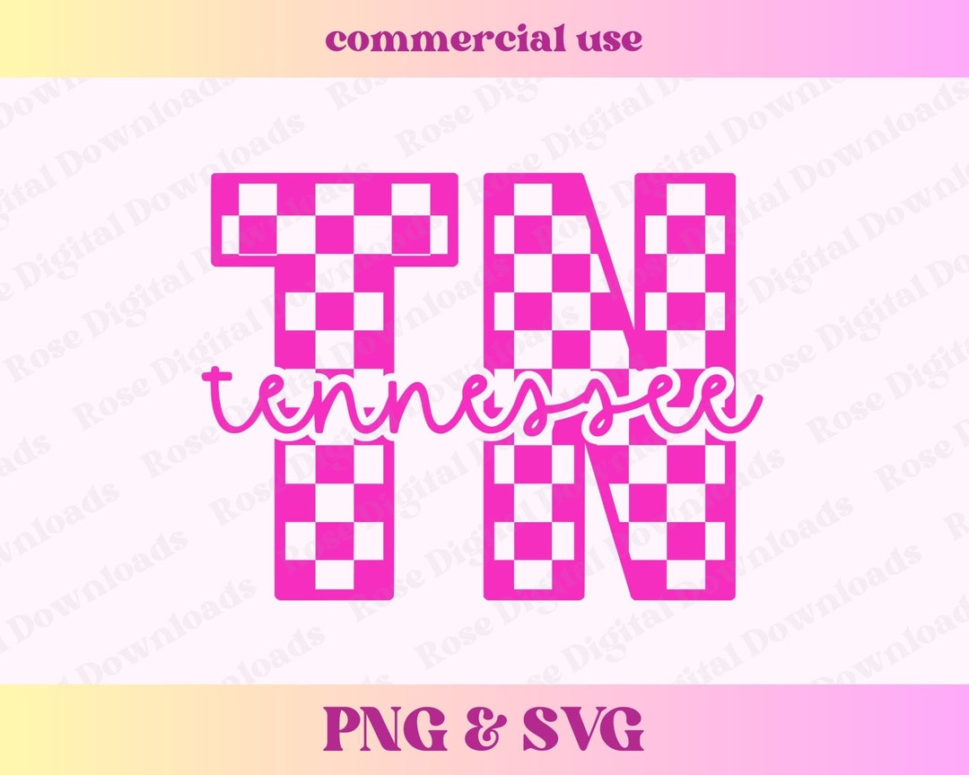 Checkered Tennessee PNG SVG | Trendy State Shirt Design | Retro Vintage ...