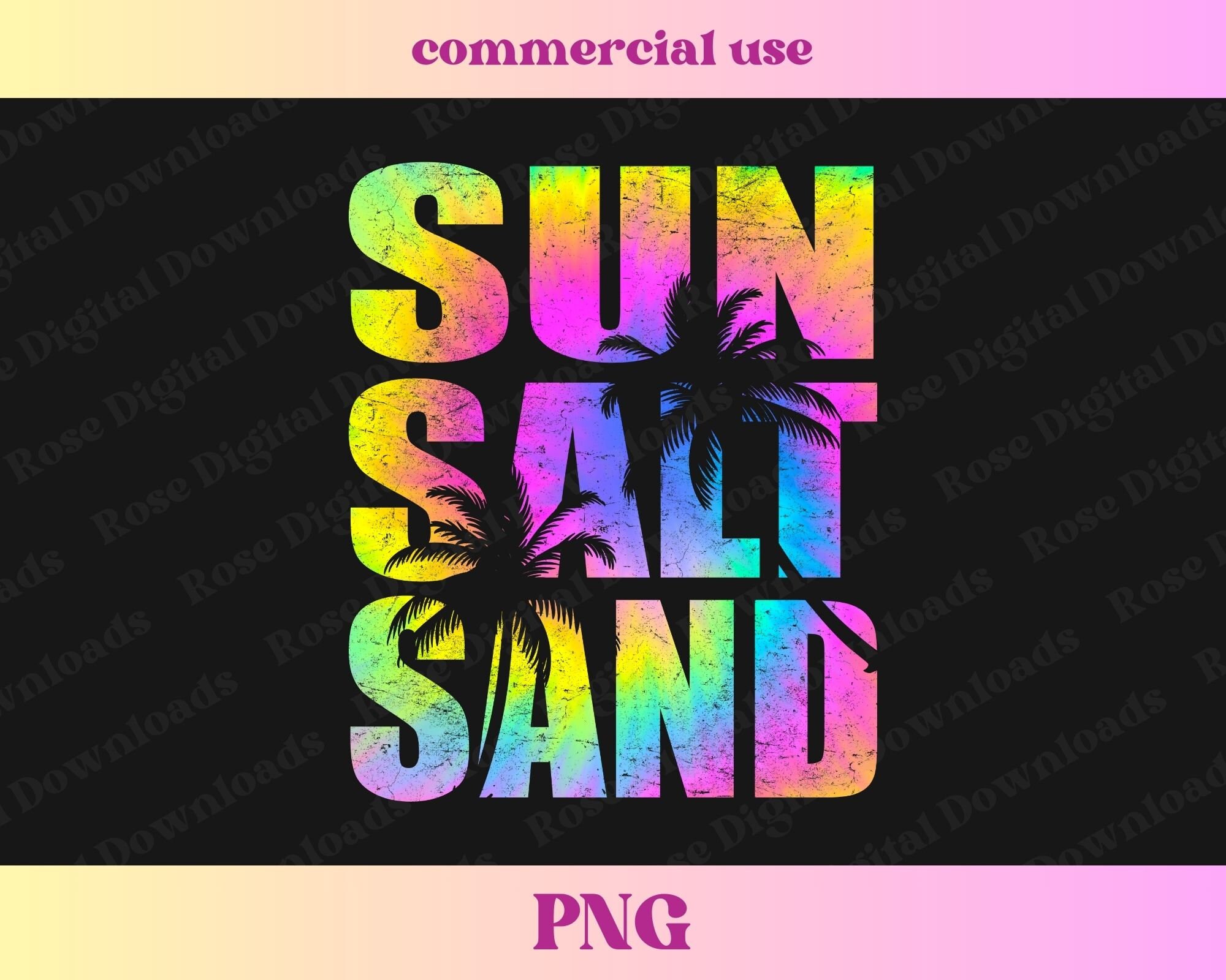 Sun Salt Sand Beach Summer PNG Ombre Lake Life Girls Trip Sublimation ...