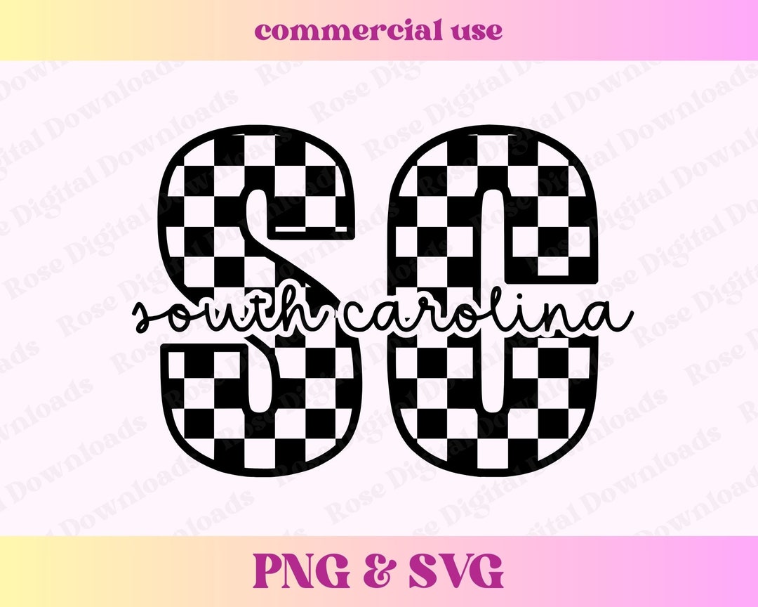 Checkered South Carolina PNG SVG | Trendy State Shirt Design | Retro ...