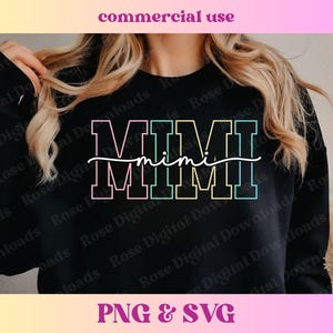 Pastel Varsity Mimi Script PNG SVG | Trendy Colorful Vintage Gift ...