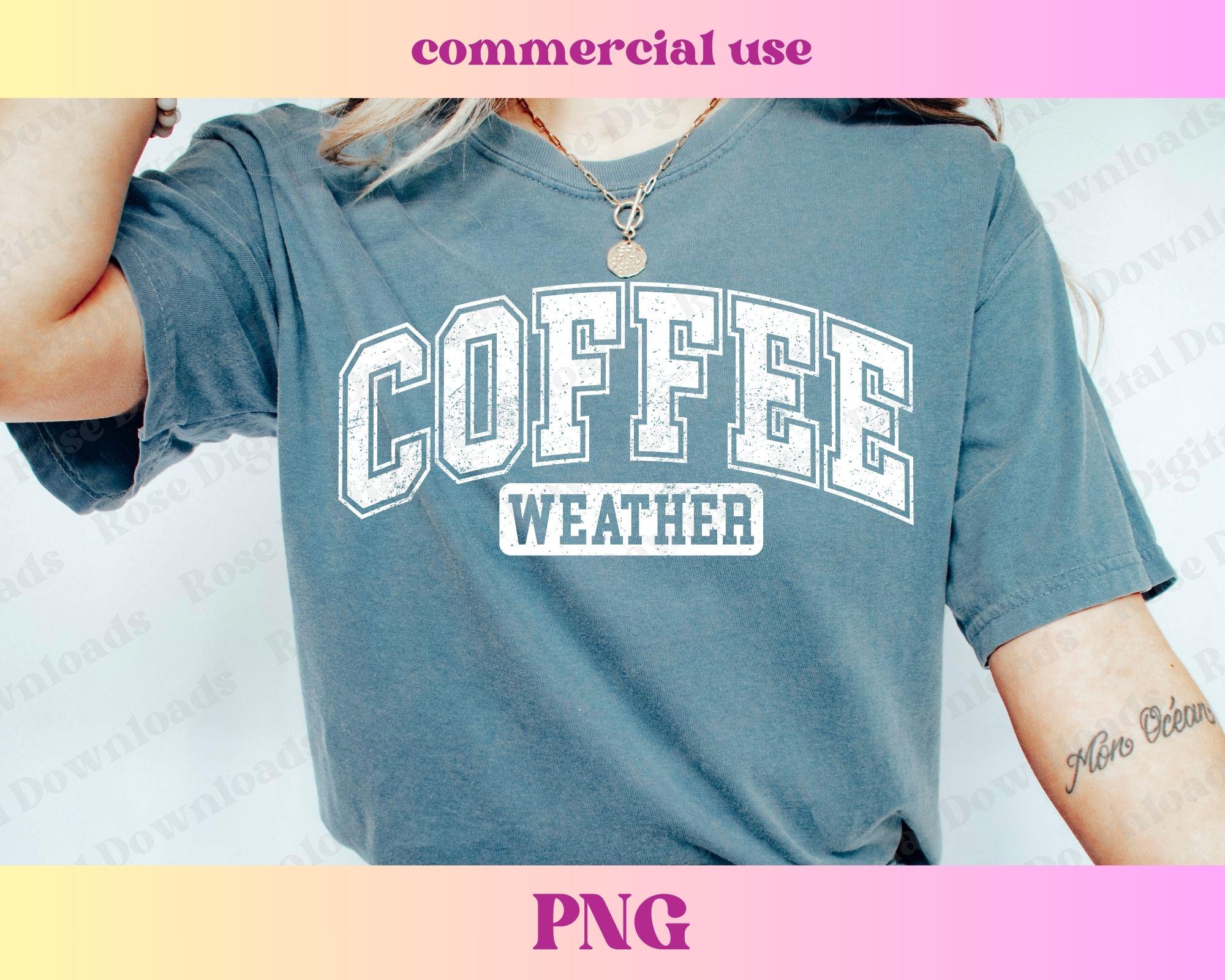 Trendy Distressed Coffee Weather PNG | Varsity Fall Aesthetic Vintage ...