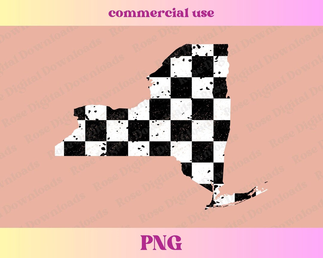 Checkered New York PNG | Trendy State Shirt Design | Distressed Retro ...