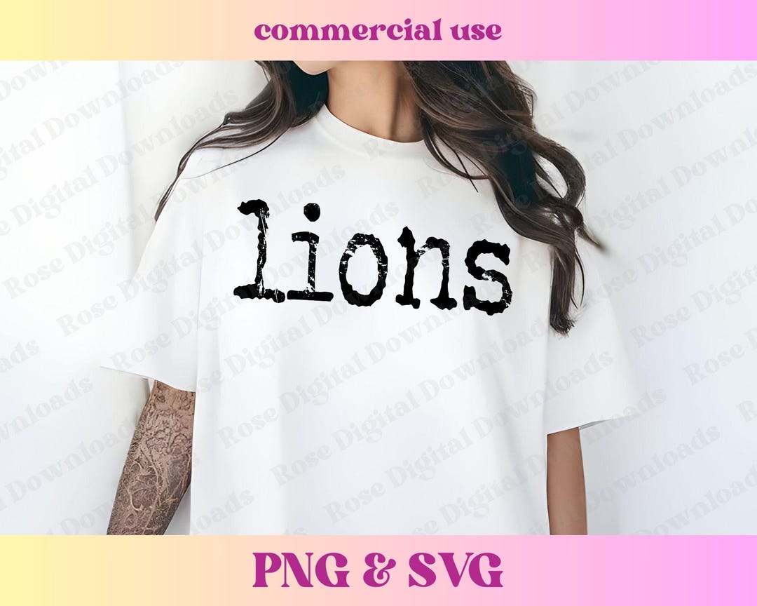 Typewriter Lions PNG SVG | Trendy School Spirit Shirt | Cute High ...