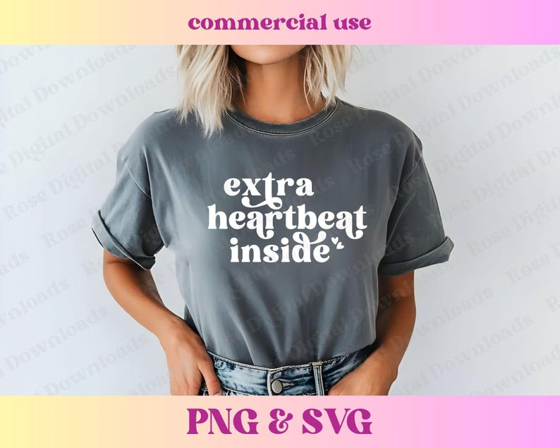 Extra Heartbeat Inside SVG PNG | New Mama T-shirt Design | Mother's Day ...