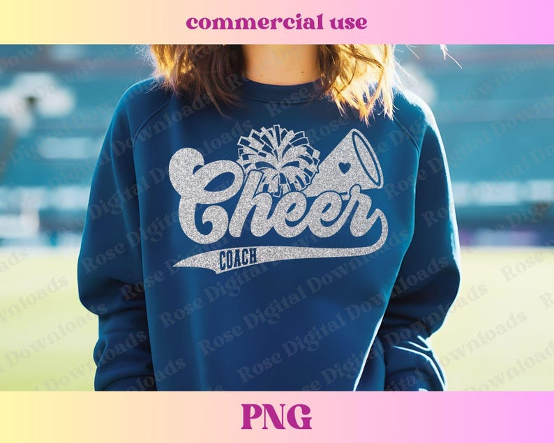 Glitter Cheer Coach PNG | Trendy Sparkle School Spirit Shirt, Cute High ...