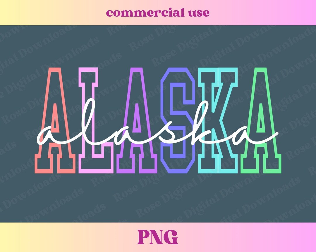 Colorful Alaska PNG | Trendy State Shirt Design | Retro Vintage T-shirt ...