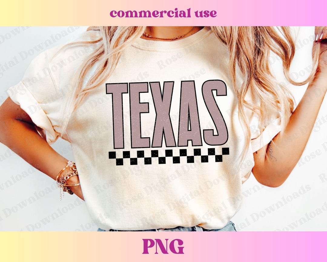 Checkered Texas PNG | Trendy State Shirt Design | Distressed Retro ...