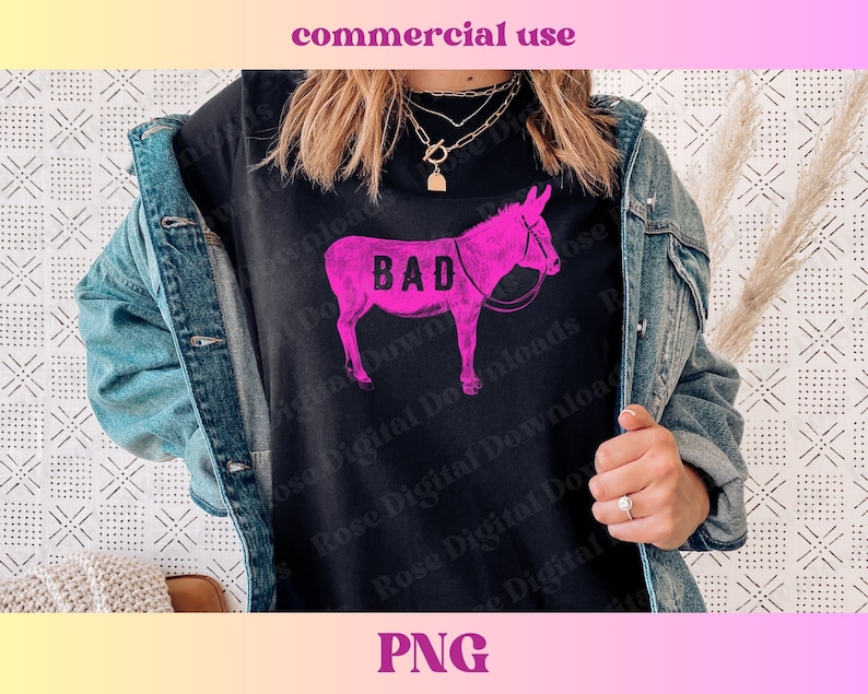 Sarcastic Bad Ass Donkey PNG | Vintage Retro Western Design | Trendy ...