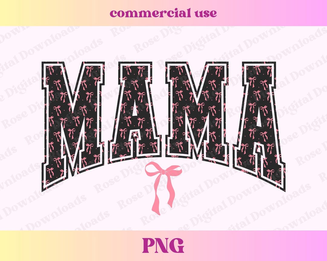 Coquette Bow Mama PNG | Trendy Varsity Retro Mom Shirt | Distressed ...
