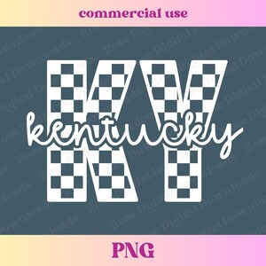 Checkered Kentucky PNG SVG | Trendy State Shirt Design | Retro Vintage ...