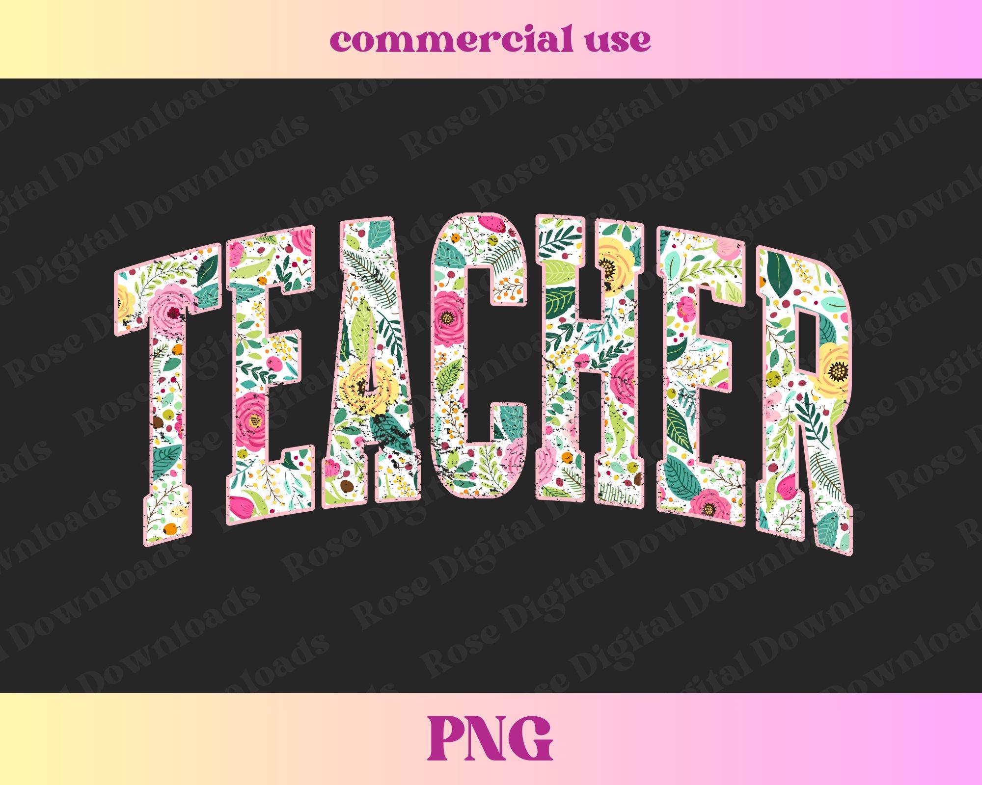 Floral Teacher PNG Floral Shirt Design Distressed Elementary School ...