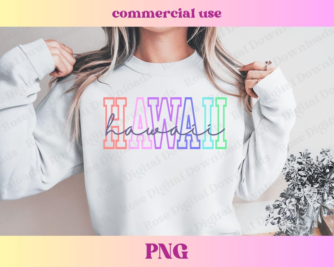 Colorful Hawaii PNG | Trendy State Shirt Design Retro Vintage T-shirt ...