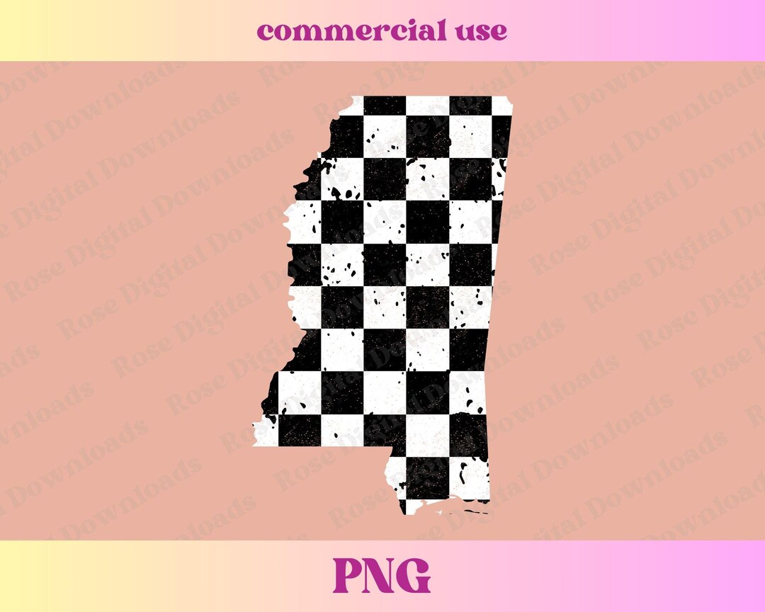 Checkered Mississippi PNG | Trendy State Shirt Design | Distressed ...