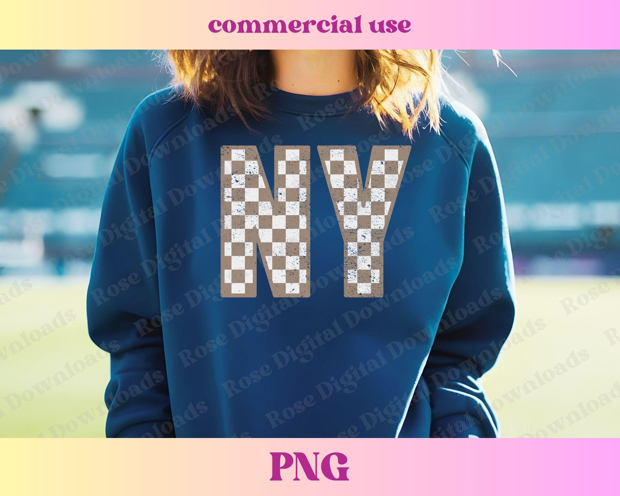 Distressed Checkered New York PNG | Trendy State Shirt Design | Retro ...