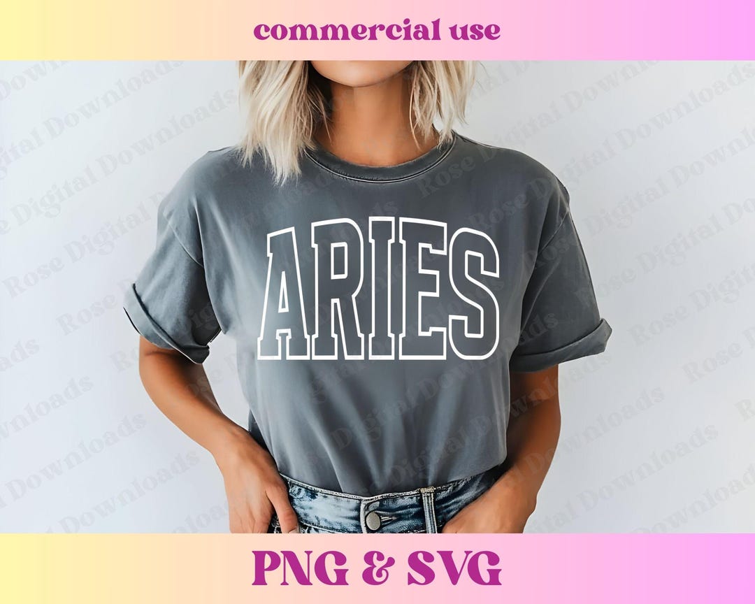 Varsity Aries Outline PNG SVG | Zodiac Shirt | Varsity Trending ...