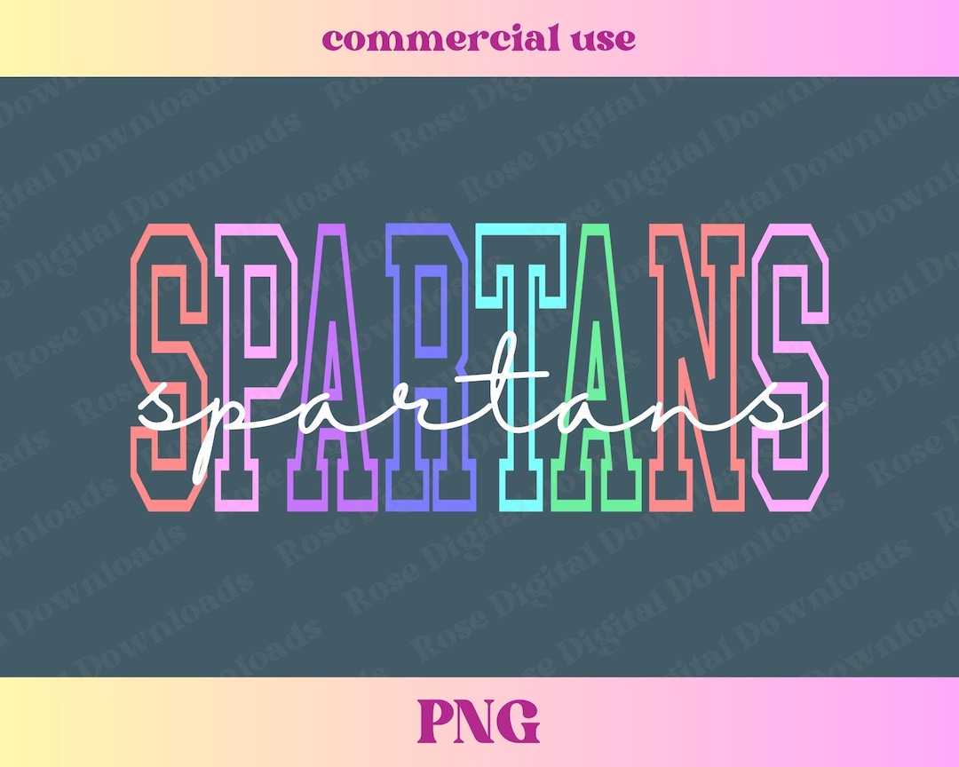 Colorful Spartans PNG | Retro Vintage Groovy Sports Shirt Gift, Trendy ...