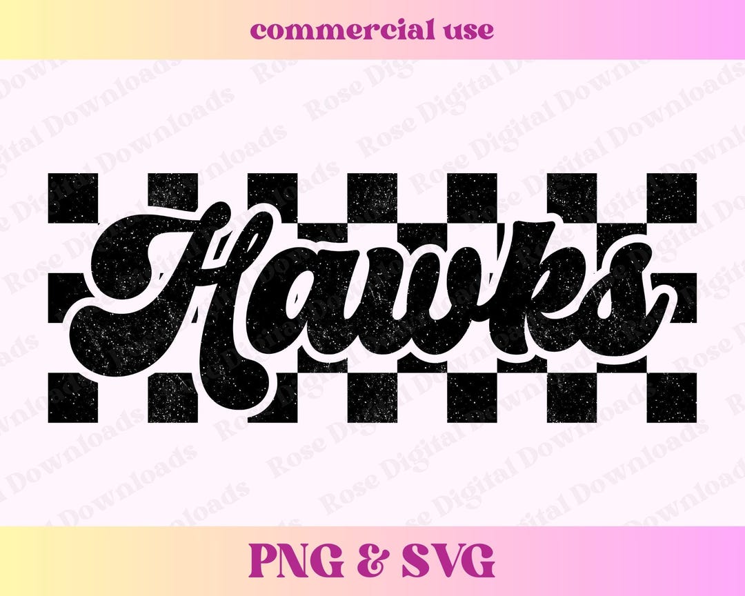 Checkered Hawks PNG SVG | Trendy Varsity School Spirit Grad Shirt, Cute ...