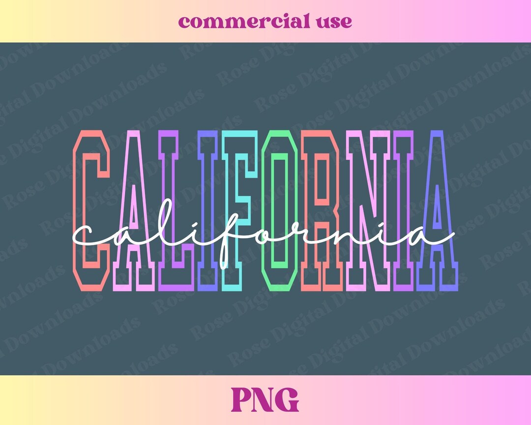 Colorful California PNG | Trendy State Shirt Design Retro Vintage T ...