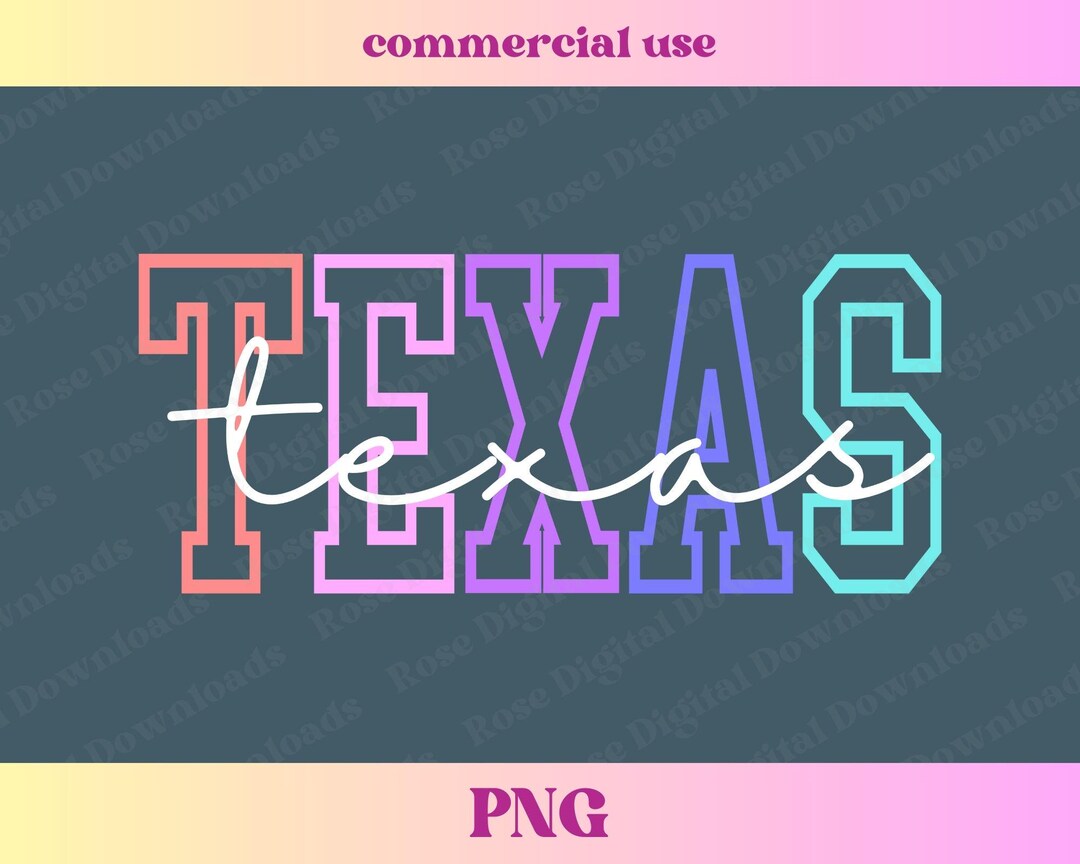 Colorful Texas PNG | Trendy State Shirt Design Retro Vintage T-shirt ...