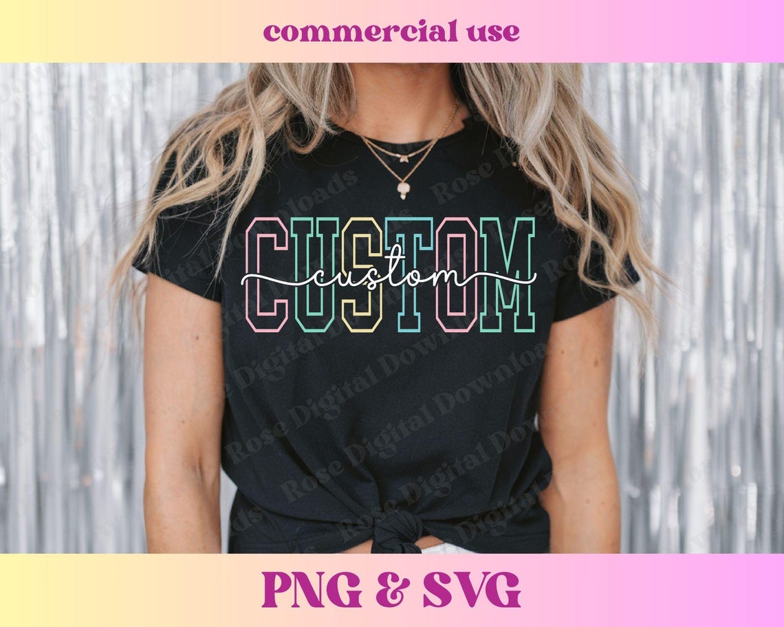 Pastel Custom Script PNG SVG | Personalized Name Retro Vintage Shirt ...