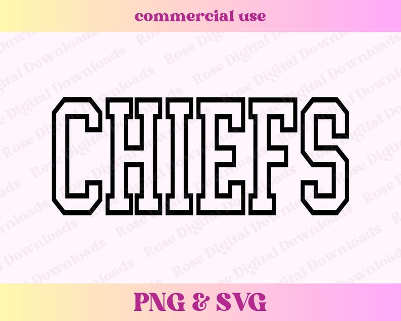 Varsity Chiefs Outline PNG SVG | Trendy School Spirit Shirt | Cute High ...