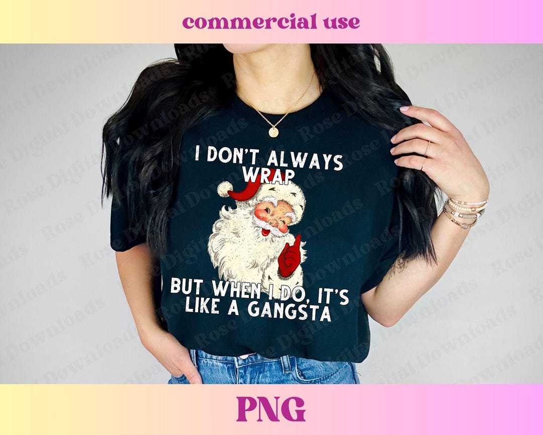 Trendy Vintage Santa Group Shirt PNG | Retro Gangsta Wrap Matching ...