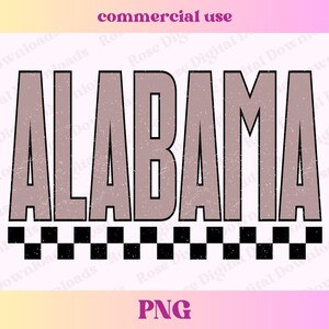 Checkered Alabama PNG Trendy State Shirt Design Distressed Retro ...
