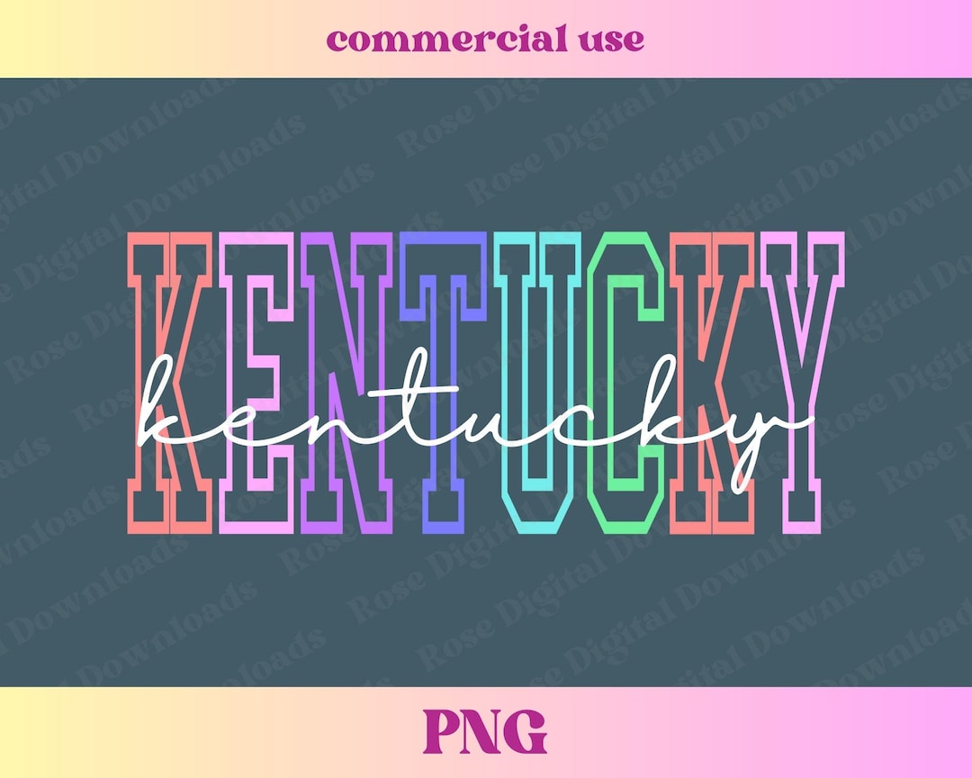 Colorful Kentucky PNG | Trendy State Shirt Design Retro Vintage T-shirt ...